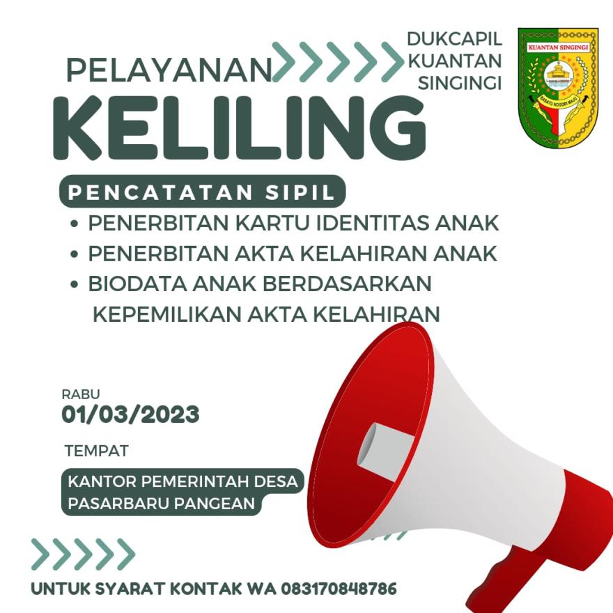 PELAYANAN KELILING PENCATATAN SIPIL - Desa Pasar Baru Pangean